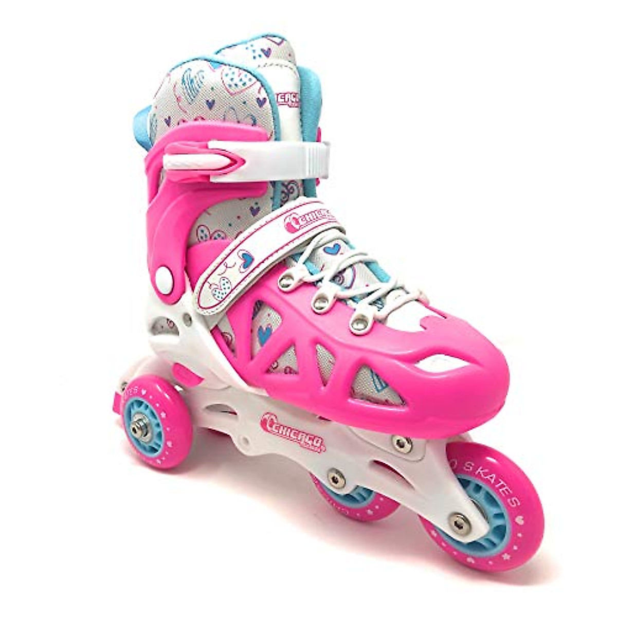 CHICAGO Skates Girls Inline Training Skate Combo Set - Pink/Purple - Small Sizes 10-13