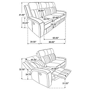 Coaster Home Furnishings Raelynn Upholstered Motion Reclining Sofa Grey