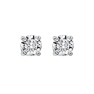 Amazon Essentials Platinum Plated Sterling Silver Stud Earrings set with Round Cut Infinite Elements Cubic Zirconia (1 cttw) (previously Amazon Collection)