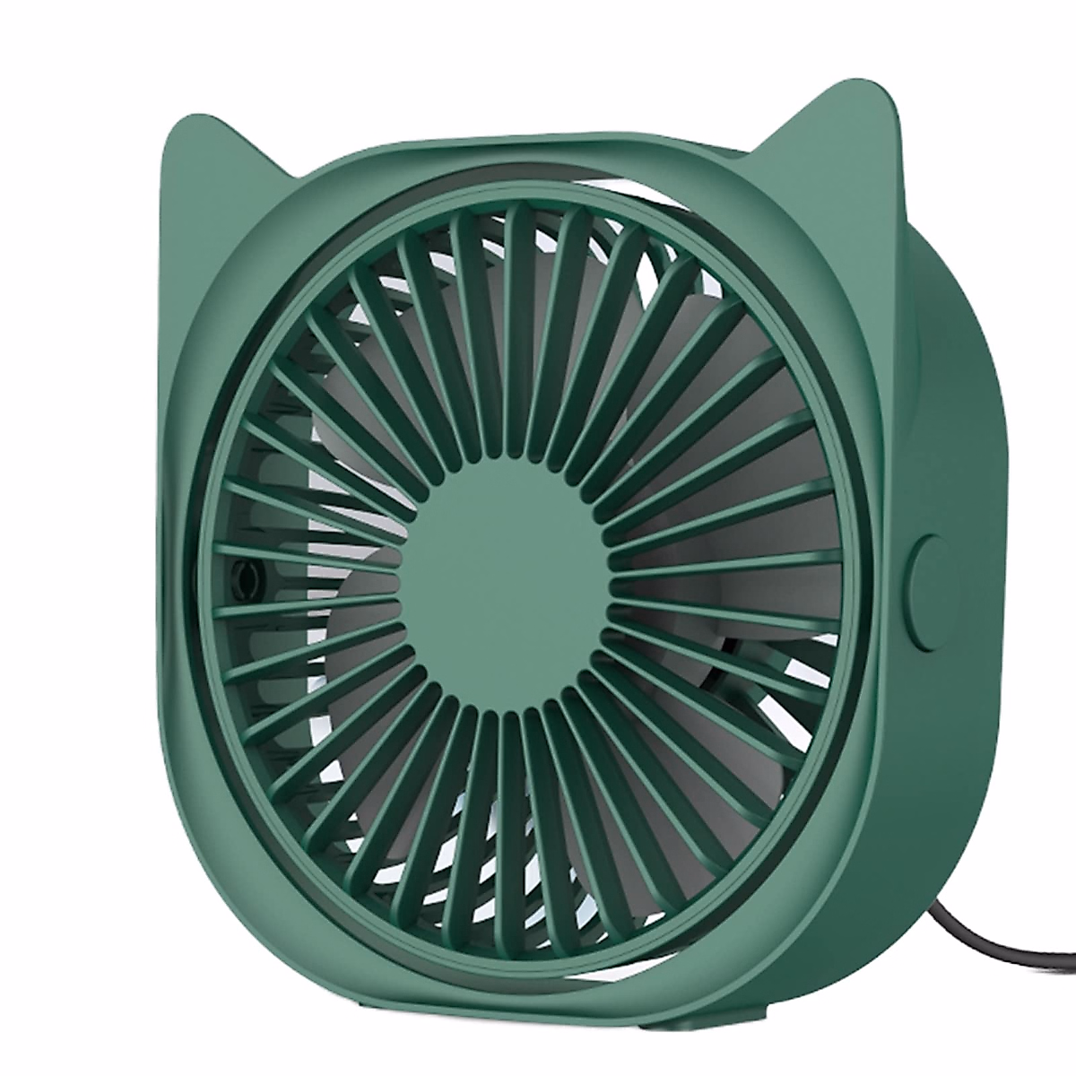 Small Personal USB Desk Fan - Mini Cute Desk Fans Ultra-Quiet USB Powered 3 Speeds Strong Wind Little Portable Table Fans for Home Bedroom Nightstand Office Desktop Dorm (Green)