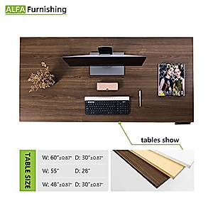ALFA FURNISHING Height Adjustable Desk, 48” x 30” inches Whole Piece Desk Board, 2 Pre-Set Memory Button Electric Sit Stand Desk Standing Desk for Home Office Workstation