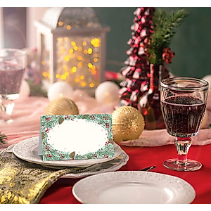 Christmas Table Place Cards, Name Cards, Christmas Place Cards, Food Labels For Christmas, New Year Party, Table Setting, Blank Food Tent Labels, Banquet Table Cards, Buffet Food Label, 25 Pack（C04）