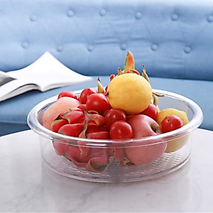 YOPAY 2 Pack Plastic Lazy Susan Turntable Food Storage Container, 10 Inch Clear Rotating Turntable Organizer for Spices, Condiments, Cosmetics, Nail Polish, Shaving Kit, Hair Spray, Cabinet