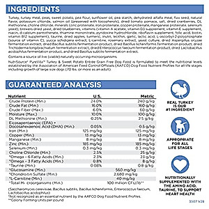 PureVita Grain Free Turkey & Sweet Potato Dry Dog Food - 25lb