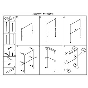 96.5”H Wall Mounted Clothe Rack, Gold Industrial Pipe Clothing Rack with Shelves Closet Rods System for Hanging Clothes Rack Multi-purpose Heavy Duty Hanging Rod