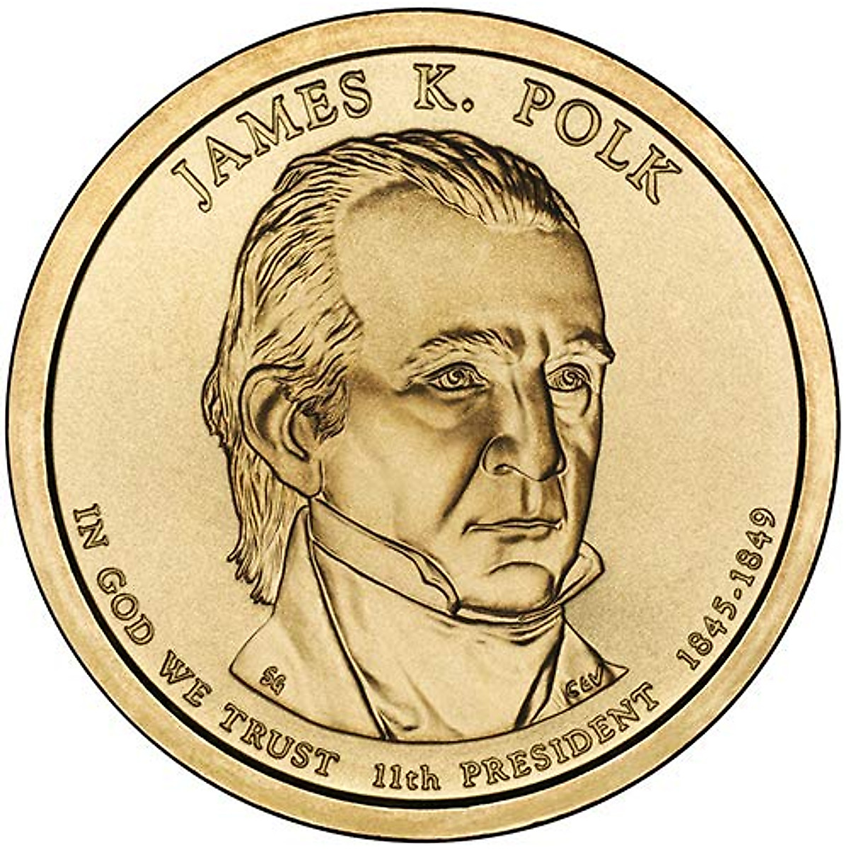 2009 P Position A Satin Finish James K. Polk Presidential Dollar Choice Uncirculated US Mint