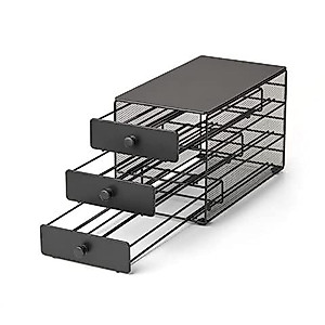 Nifty Coffee Pod Drawer – Black Satin Finish, Compatible with K-Cups, 54 Pod Pack Capacity Rack, 3-Tier Holder & Storage, Stylish Home or Office Kitchen Counter Organizer