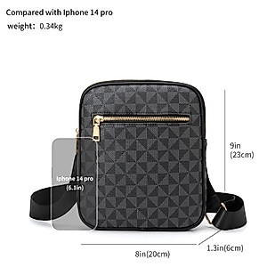 XIKIBEA Crossbody Bag for Mens, Men's commuter shoulder bag, Travel bag Work Business Small men's satchel (黑色)
