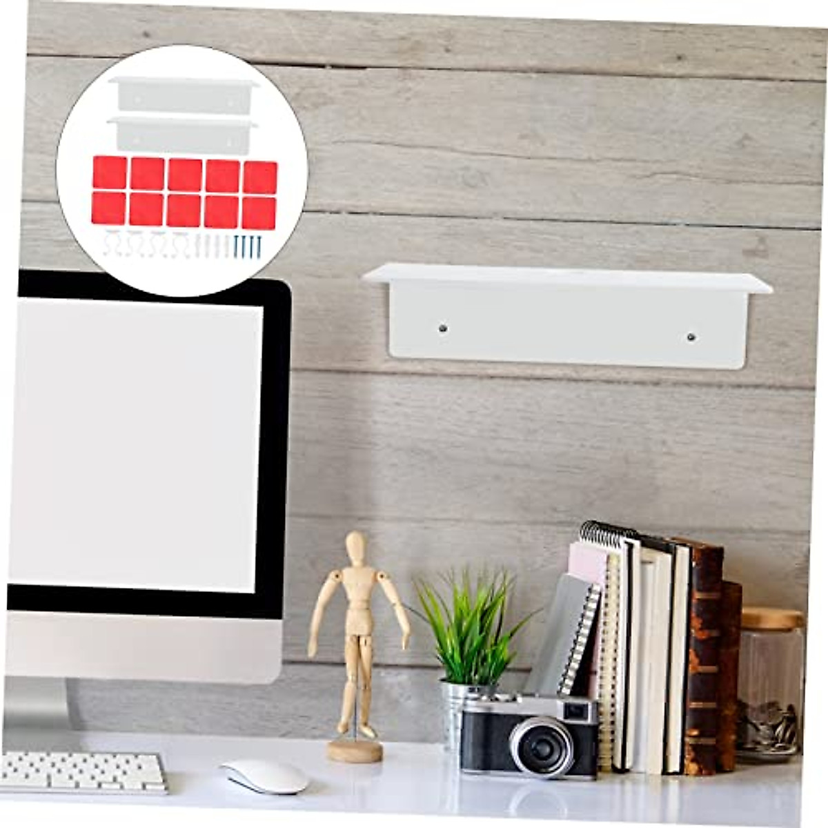 LIFKICH 2pcs Speaker Stand Wall Floating Shelves Wall Bracket Wall Mount Stand Wall Mounts Speaker Mount Speaker Wall Shelf Wall Mount Shelves Small Wall Shelf Modern Shelf Acrylic White