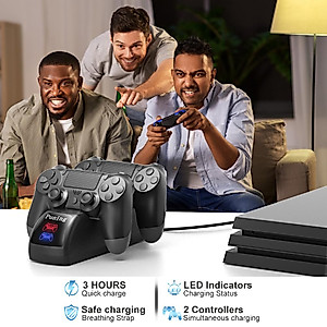 PS4 Controller Charger Dock Station,Puning PS4 Charger Station with USB Charging Cable,Dock Station Compatibility with Playstation 4/PS4 Slim/PS4 Pro Controller