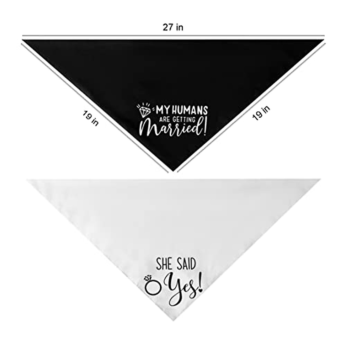 Bnibol 2 Pack Dog Bandana for Wedding Engagement,Triangle pet Scarf for Lovers,Suitable for Medium Large boy Girl Dog My Humans are Getting Married and say yes. (Wedding)
