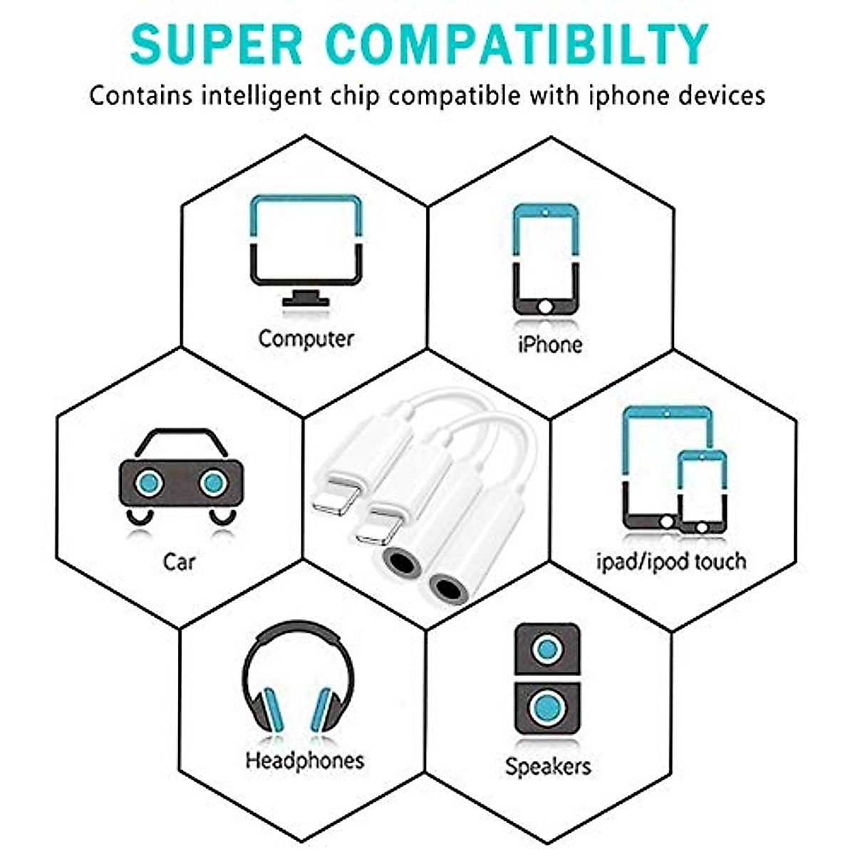 3.5 mm Headphone Jack Adapter for iPhone Lightning to Earphones Adapter Aux Cable, MFi Certified Aux Connector Accessories for iPhone 13/ 12 11/11 Pro/XR/XS Max/X/8/7