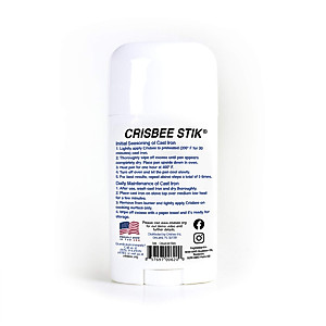 Crisbee Cast Iron Seasoning Brush Combo - Crisbee Stik & Bamboo Brush - Maintain a Cleaner Non-Stick Skillet - Perfect for Cast Iron and Carbon Steel Cookware