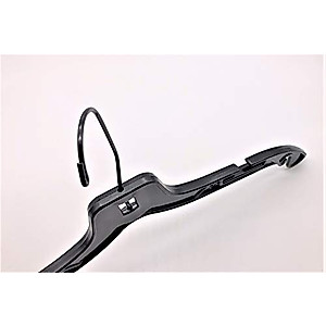 NAHANCO 2405BH Plastic Shirt/Dress Hanger for Bridal/Formalwear Apparel, Jumbo Weight, 17" - Black with Black Hook (Pack of 100)