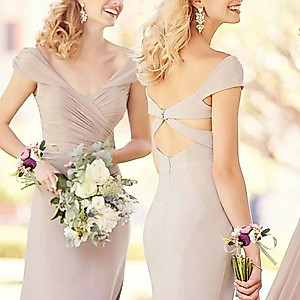 Campsis Wedding Wrist Corsage Bridal Wrist Flower Bride Hand Flower Decor for Bridesmaid Prom Party Homecoming 2 Pcs (Pink Camellia)