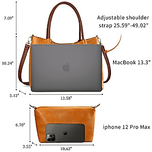 Handbags for Women Purses Vegan Leather Satchels Top-Handle Tote Shoulder Bags Designer Crossbody Bag Set 2pcs