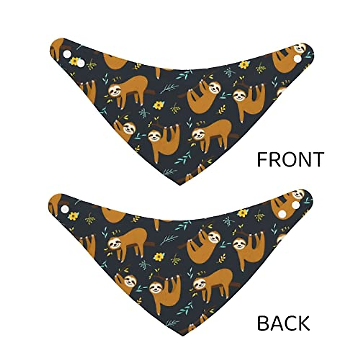 Cute Sloth Hanging Reversible Triangle Dog Bandanas, Bib Scarf Accessories for Pets Dogs Cats Holiday Decor