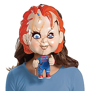 Disguise Chucky Mask, Official Childs Play Mega Mask Chucky Costume Accessory, Child Size Costume Mask with Moving Parts