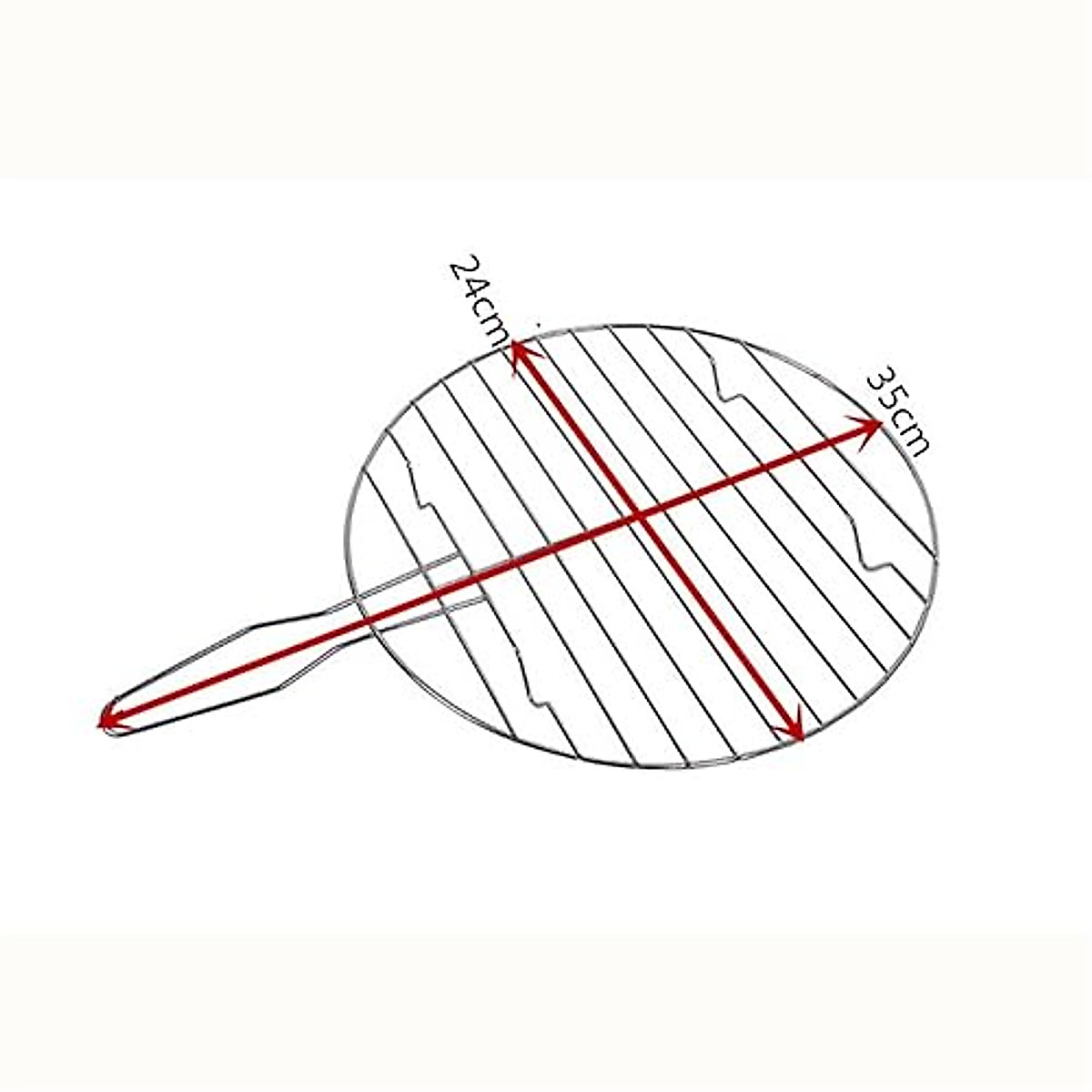 TAMYID Charcoal Grills, Fish Grilling Basket Circular Barbecue Net Metal Handle Barbecue Grill Mesh Rack Portable Barbecue Outdoor Tool Accessories