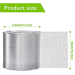 Evcitn Metal 6”x 40Ft Gutter Guard Mesh Roll,DIY Leaf Protection Cover Netting with 50 Fixed Cable Tie,Ideal for Preventing Leaves,Twigs and Debris from Clogging Gutters