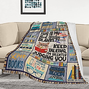 POQUSH Book Lovers Gifts,Gifts for Book Lovers Women, Women Reading Gifts for Book Lovers,Book Reader Gifts,Book Club/Bookworm Gifts for Reading Lover Bookish,Literary Gifts Ideas Blanket 60"x50"