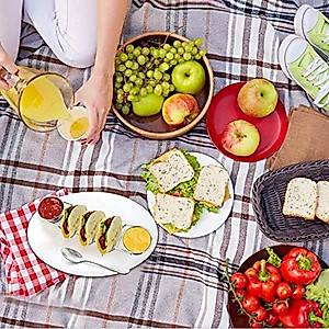 Upgrade Taco Shell Stand Up Holders- 2 Pack Premium Stainless Steel Taco Tray with 4 Salad Cups & 2 Spoons,Holds 3 Tacos Each Keeping Shells Upright & Neat