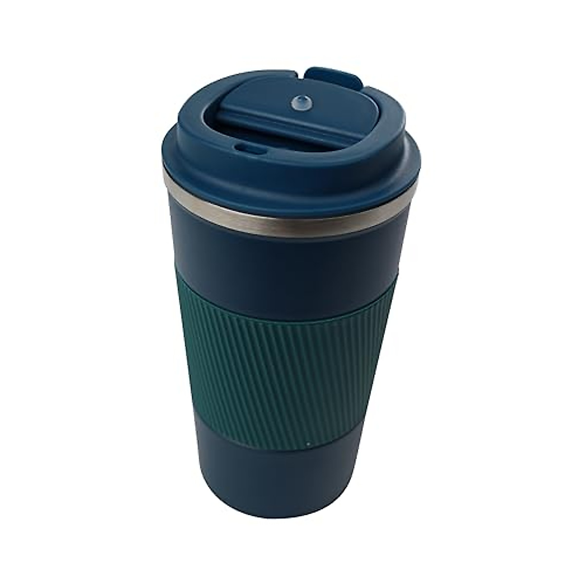 Sip+Sea Dominica 18 oz Stainless Steel Travel Coffee Mug with Flip Lid and Silicone Sleeve | Double Wall Vacuum Insulated