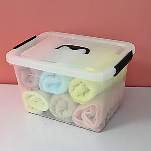 Easymanie 12 Quart Plastic Storage Bin Box with Handle, Pack of 6, R4