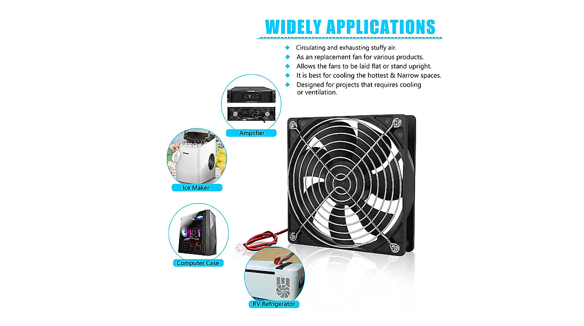 KEYFANCLUB 2-Pack 120mm Fans - Quiet High Performance Cooling