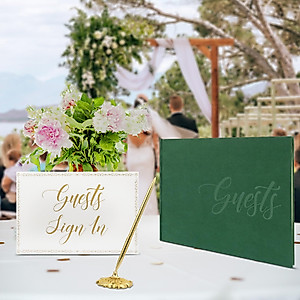 slcinwzdt Wedding Guest Book Set,Velvet Wedding Guest Book with Pen Polaroid Guest Book for Wedding 10.5" x 8"Guest Sign in Book Wedding Reception Funeral Bridal Baby Shower Party 100 Pages