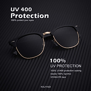 KALIYADI Unisex Polarized Retro Classic Trendy Stylish Sunglasses for Men Women Driving Sun glasses UV Blocking