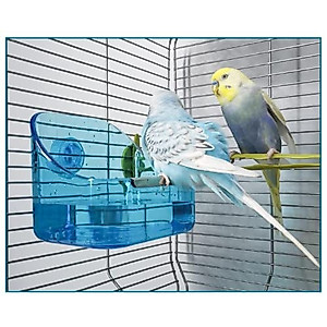 Barn Eleven Bird Bathtub, Crystal Pet Bird Bath Box, Bird Cage Parrot Bathing Tub, Bird Cage Accessory Bathing Tub Bath for Small Birds Parakeet Canary Budgerigar Lovebirds