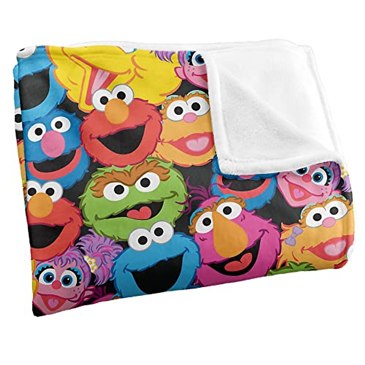 Sesame Street Character Head Collage Officially Licensed Silky Touch Super Soft Throw Blanket 36" x 58"