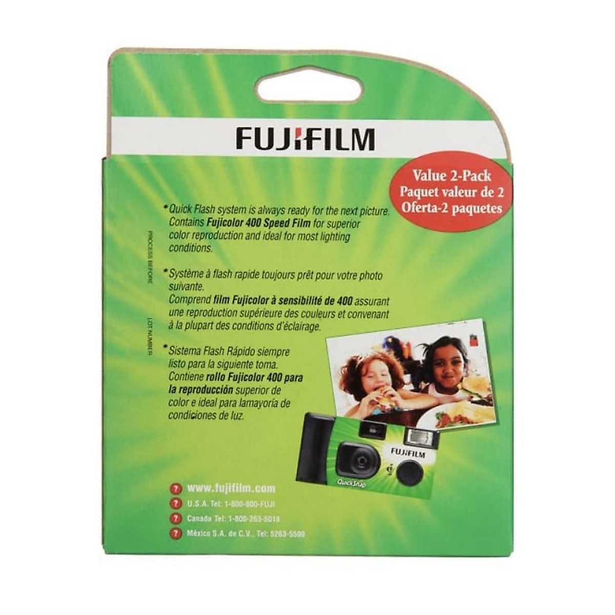Fujifilm QuickSnap Flash 400 Disposable 35mm Camera (Pack of 2)