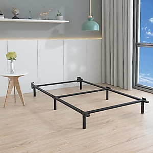 EMODA Metal Twin Bed Frames Support Base for Box Spring and Mattress, 7 Inch Sturdy Platform Tool-Free and Easy Assembly, Black