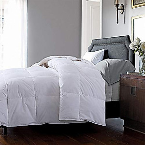 WhatsBedding California King Feather Down Comforter, White Lightweight Comforter, Luxurious Hotel Collection Bed Blanket Comforter,100% Cotton Cover Duvet Insert - Cal-King 104x96 Inch