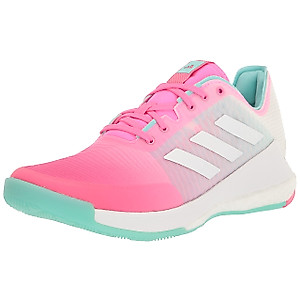 adidas Women's Crazyflight Sneaker, Lucid Pink/White/Flash Aqua, 13.5
