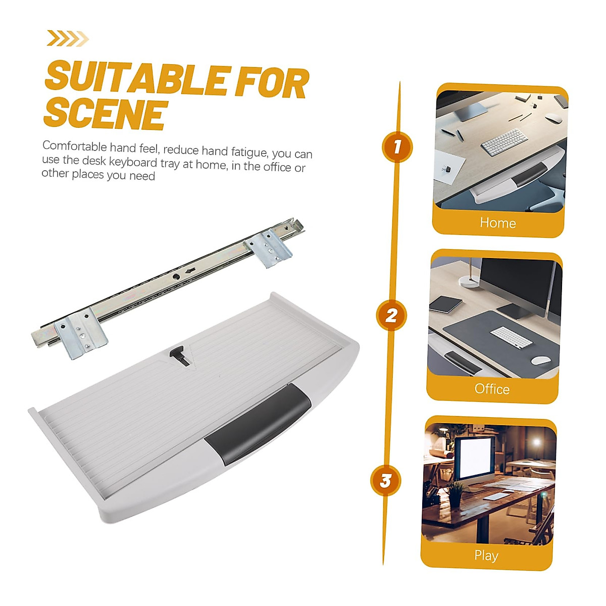 Angoily 1 Set Human Body Desk Keyboard Tray Keyboard Stand Accessories Slide Rail Table Under The Table Keyboard Drawer Keyboard abs Set Desktop Keyboard Holder Drawer Slider