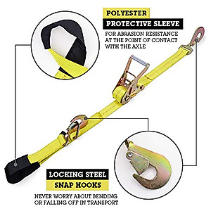 Otherya Compatible with Axle Tie Down Combo Strap -10,000lb Guaranteed Break Strength