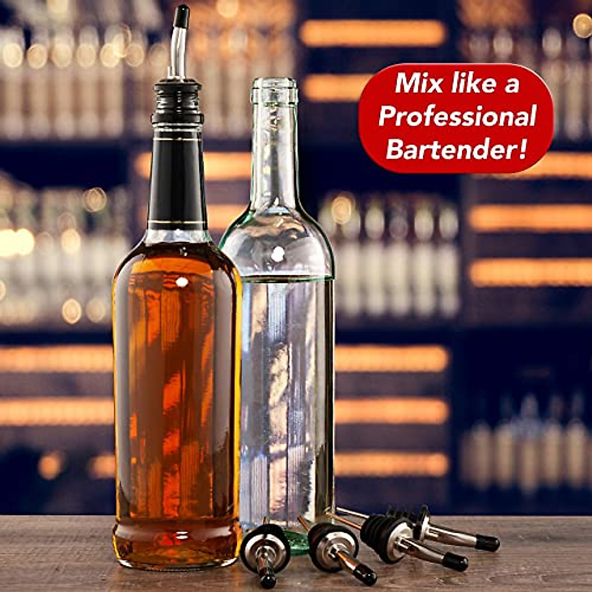 48 Pack Stainless Steel Classic Bottle Pourers For Alcohol Spouts Bottle Spout Liquor Bottle Pourers Pour Spouts For Liquor Bottles Liquor Pourers liquor dispenser bar accessories wine pourer spout