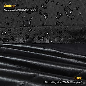 RedSwing Outdoor Patio Swing Cover 3 Seater Waterproof&Sunshade, 3 Triple Seater Hammock Swing Glider Canopy Cover for Garden, Black