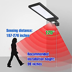 12W Solar Street Light Outdoor IP65 Waterproof,1500LM Dusk to Dawn Wireless Security Solar Power Flood Lights 10000K Cold White,90leds Motion Sensor Lamp 3 Lighting Modes for Deck,Garden,Gutter,Yard