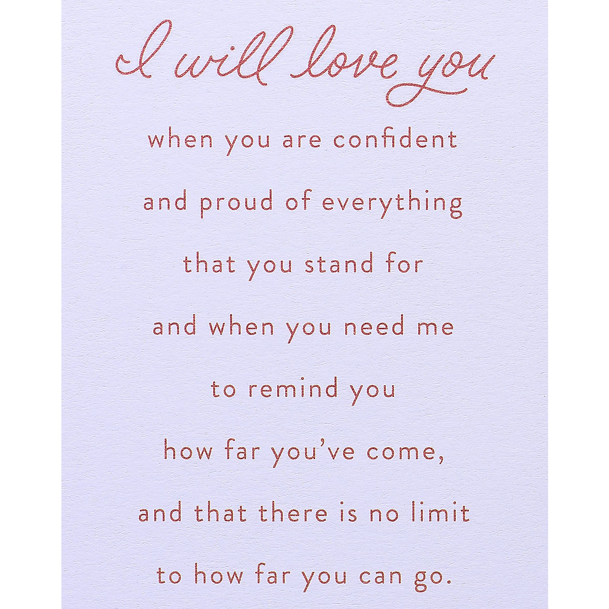American Greetings Romantic Birthday Card (I Will Love You)