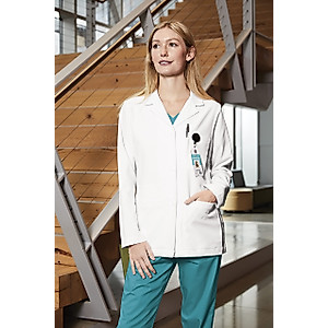 Custom Embroidered Womens Medical Laboratory Coats - Add Your Name or Text - Long Sleeve 3-Pocket Consultation Coats