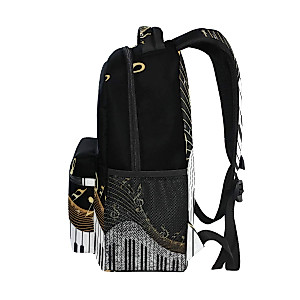 AUUXVA Piano Keyboard Music Note Backpack College School Book Shoulder Bag Travel Daypack for Boys Girls Man Woman