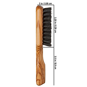 Redecker Wild Boar Bristle Men's Hairbrush with Waxed Olive Wood Handle, 6-7/8-Inches