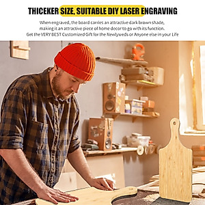 12 Pcs Bulk Cutting Board Wood Chopping Board Laser Engraving Serving Board Charcuterie Boards for Customized Mother's Day Wedding Housewarming Gift (With Handle,Bamboo)