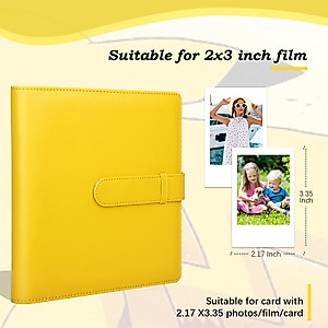 Ruibytree 256 Pockets Mini Photo Album - Fits for Fujifilm Instax Mini 12 Mini 11 Mini 9 Mini 8 Mini 40, Polaroid Snap PIC-300, Kodak Mini 3-Inch Film(Yellow)