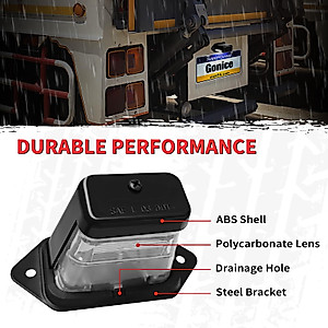 Gonice Super-Bright LED License Plate Light - 6-SMD Universal Fit for Truck Trailer Van RV SUV Boat - Under Hood Light - DOT Compliant, 12V-24V DC Waterproof