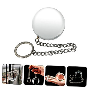 BESPORTBLE Hypnotic Crystal Ball Clear Spiritual Ball Multi-use Crystal Ball Hanging Adorn Spiritual Gemstone Swinging Pendulum Chain Decor Stainless Steel Health Supplies Hypnosis